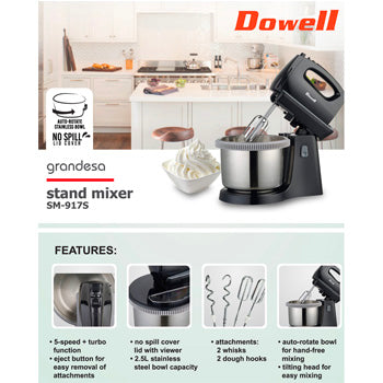 Dowell 2.5L Stand Mixer | Model: SM-917S – METRO PLAZA THE APPLIANCE CENTER