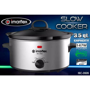Imarflex 3.5-Quart Slow Cooker (Stainless Body) | Model: ISC-350S ...