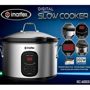 Imarflex 6-Quart Digital Slow Cooker (Stainless Body) | Model: ISC-600 ...