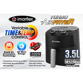 Imarflex 3.5L Turbo Air Fryer (Black) | Model: CVO-535MB – METRO PLAZA ...